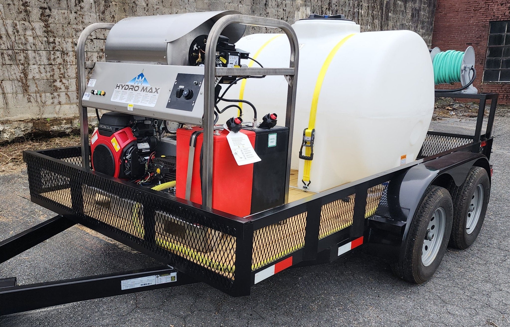 Hydro Max 10gpm at 3000psi Hot Water Trailer Package-SS Unit