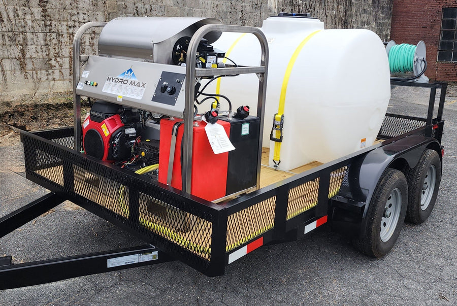 Hydro Max -8gpm at 3000psi Hot Water Trailer Package -SS Unit